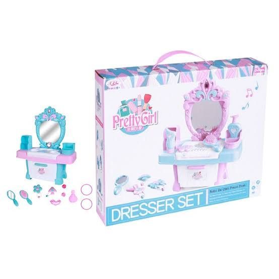 PRETTY GIRL DRESSER SET FOR KIDS PLAYING TOY | Daraz.pk