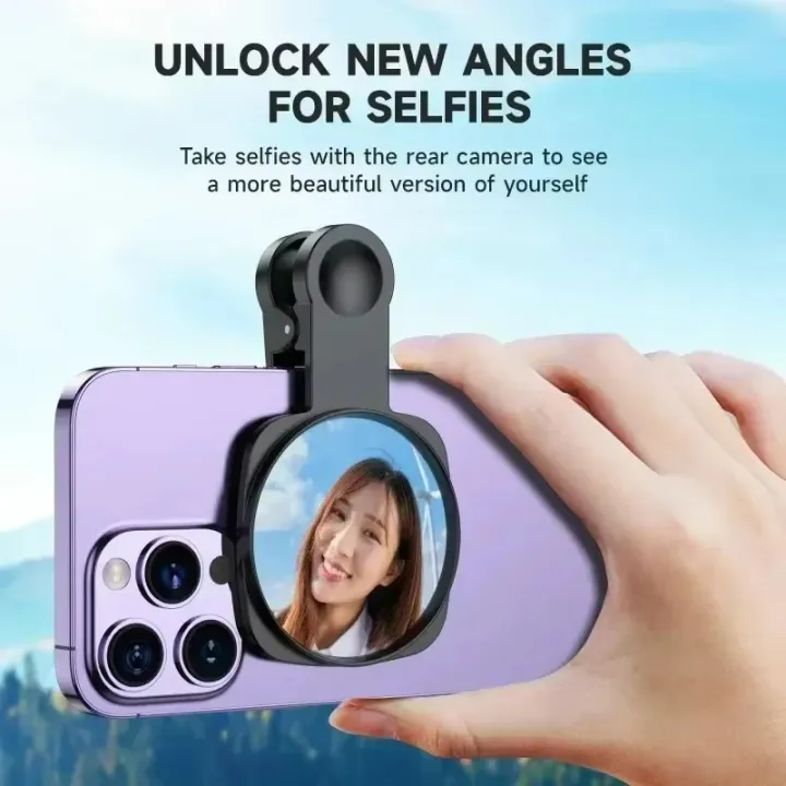 Mobile Phone Rear Selfie Mirror, Sky Mirror Reflection Clip, HD Camera ...