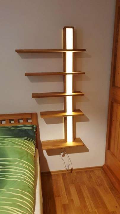 Exclusive Wooden bade side rack with led light system . 3ft in height ...