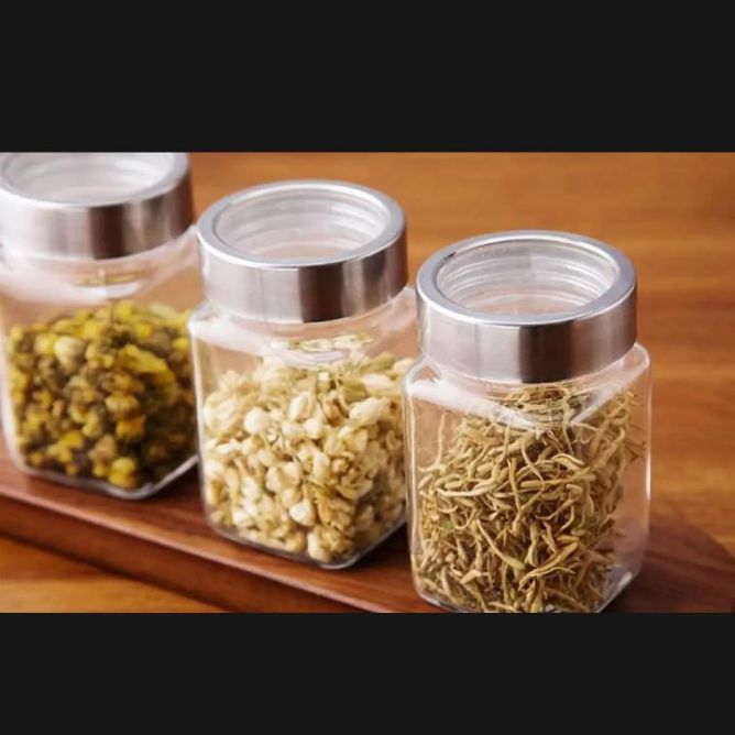 12 pieces storage glass bottles spices storage bottle set | Daraz.lk