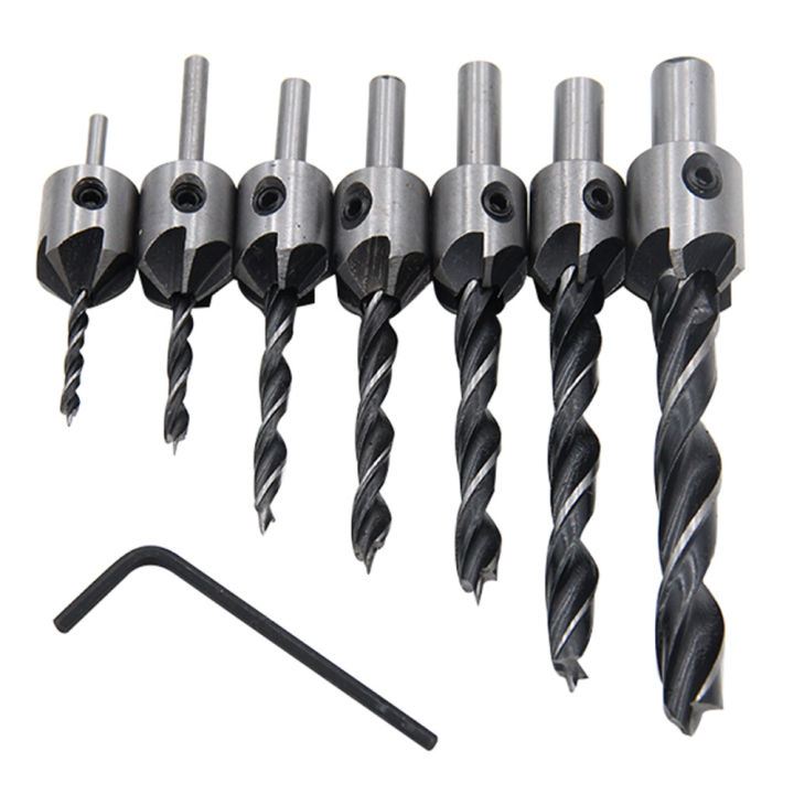 Countersink Drill Bit Set Reamer Woodworking Chamfer Counterbore Pliot ...
