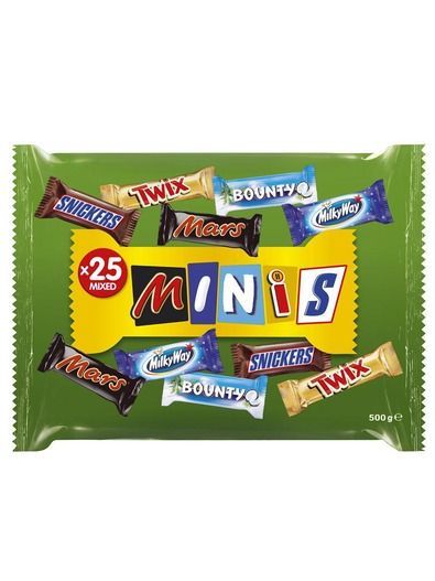 Mars Mixed Minis Funsize Bag 500g Mars® Milk chocolate (36%) with soft ...