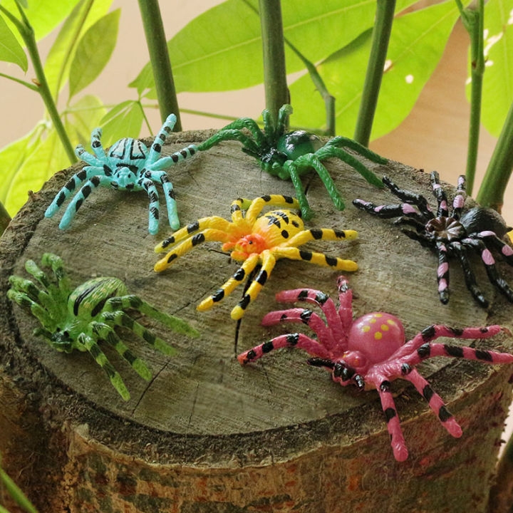 12pcs Mini Colorful Fake Spiders, Festive Plastic Toys,Simulation Small ...