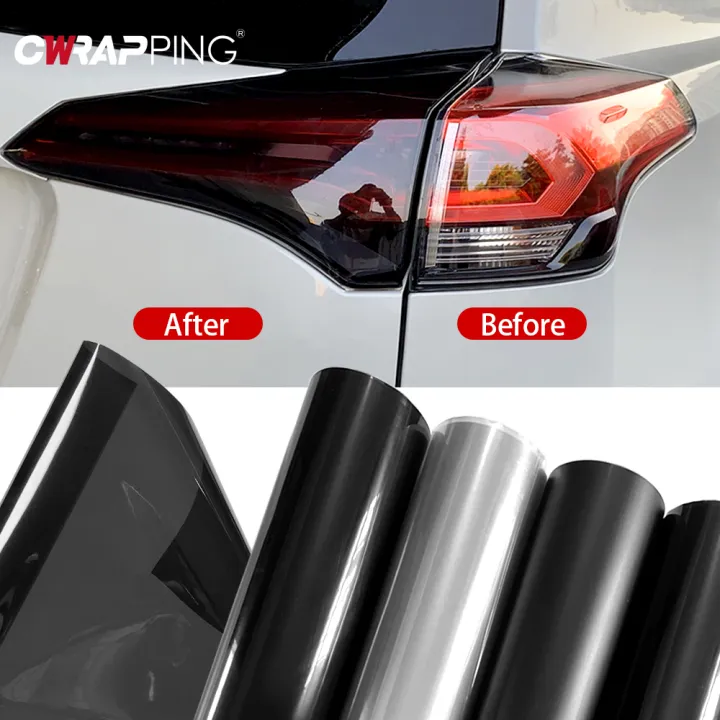 Gloss Transparent Light Black Smoke PVC Film Tint Headlight Taillight ...