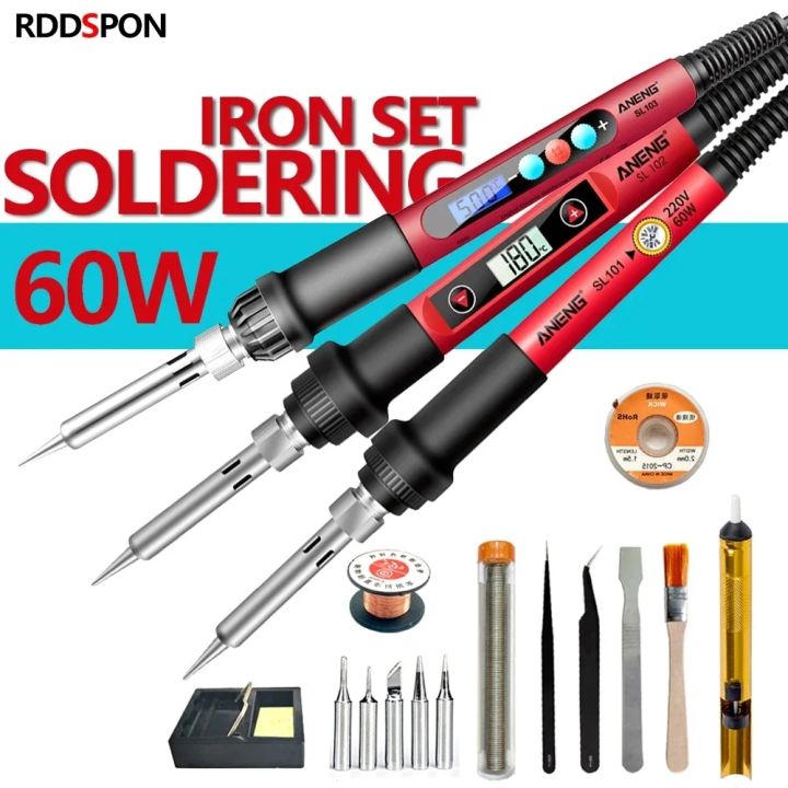 Electric Soldering Iron Kit RDDSPON 60W Adjustable Temperature Welding ...