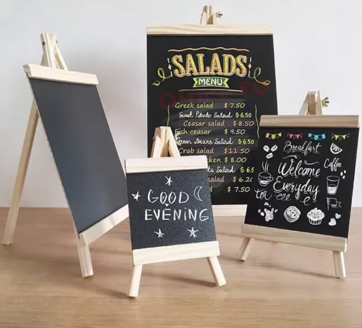 Blackboard wooden chalkboard Wood blackboard stand with stand label ...