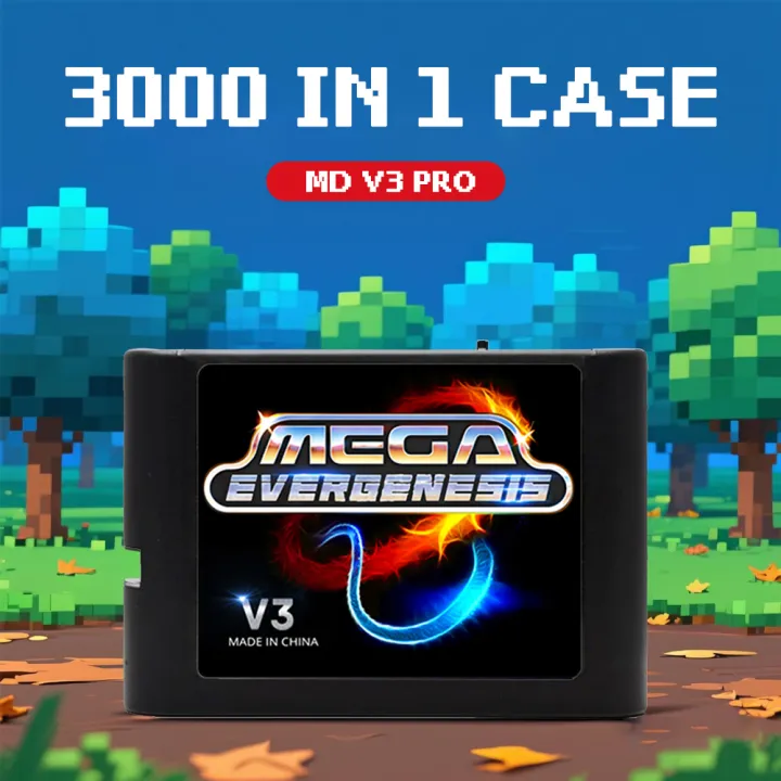 3000 in 1 Mega Genesis V3 Pro With 4GB TF Card EDMD Game Card For SEGA ...