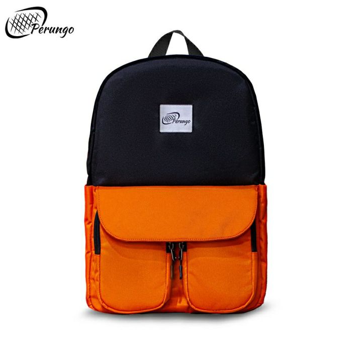 Perungo Box Pack Black/Orange for Men and Women (unisex) Backpack with ...