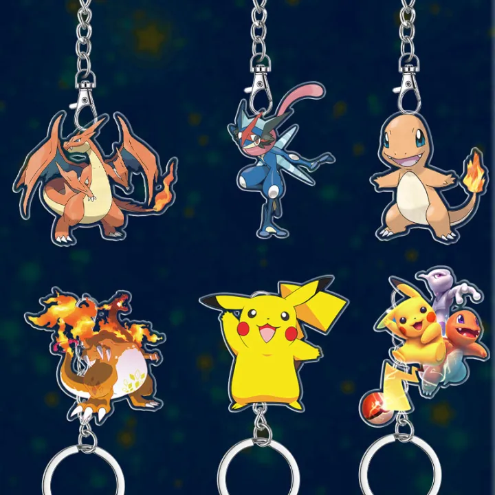 Pikachu 6CM KeyChain Pokemon Pendant DIY Charizard Acrylic Sheet ...