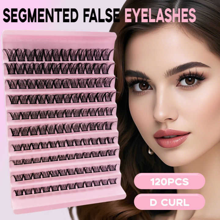 120pcs Cluster Lashes Natural Look Wispy Individual Lashes D Curl ...