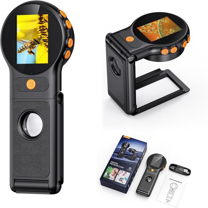 Handheld Digital Microscope for Kids Upgraded Foldable Microscope 1080P ...