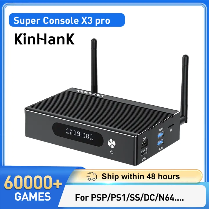 KINHANK Super Console X3 Pro Retro Video Game Console 60000 Games for PS1/PSP/SS/N64/DC/Arcade ...
