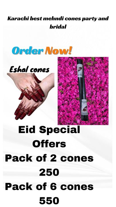 Eshal mehndi Cone party and Bridal/Quick and Superior Color no side ...