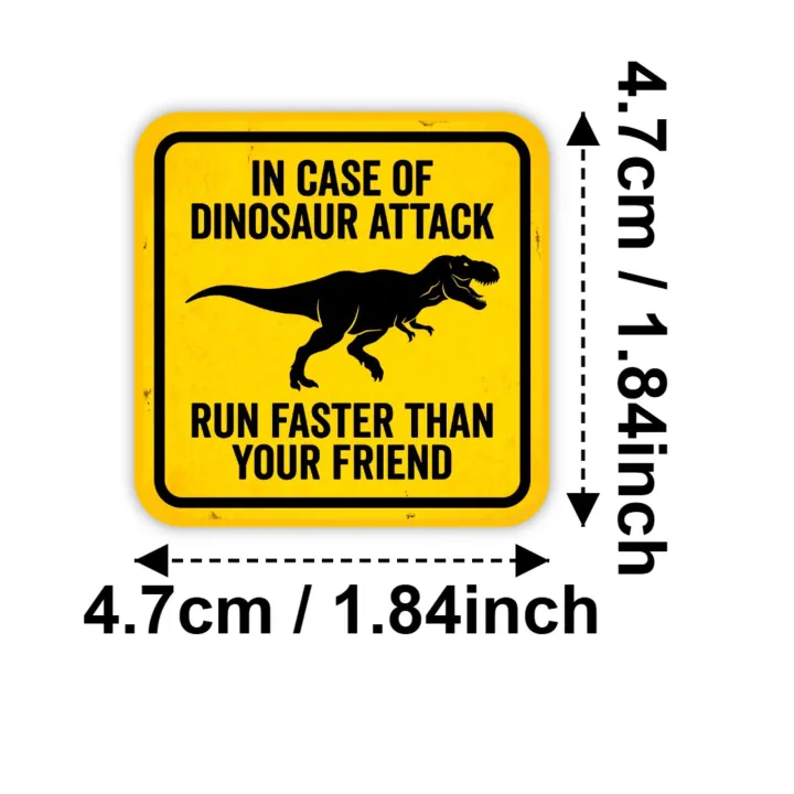 50pcs Vintage Jurassic World Warning Signs Dinosaur Painting Stickers ...