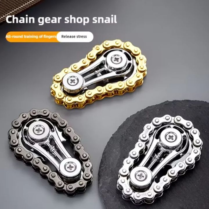 Metal bicycle chain fidgeting, spinning gyroscope, stress reliever ...