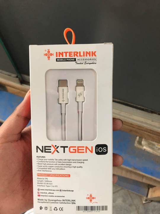 Interlink Type C to Lightning Original Data Cable | Daraz.pk