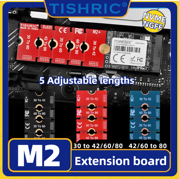 TISHRIC SSD NVME NGFF M.2 Extension Board 2230/42 2260 2280 Length ...