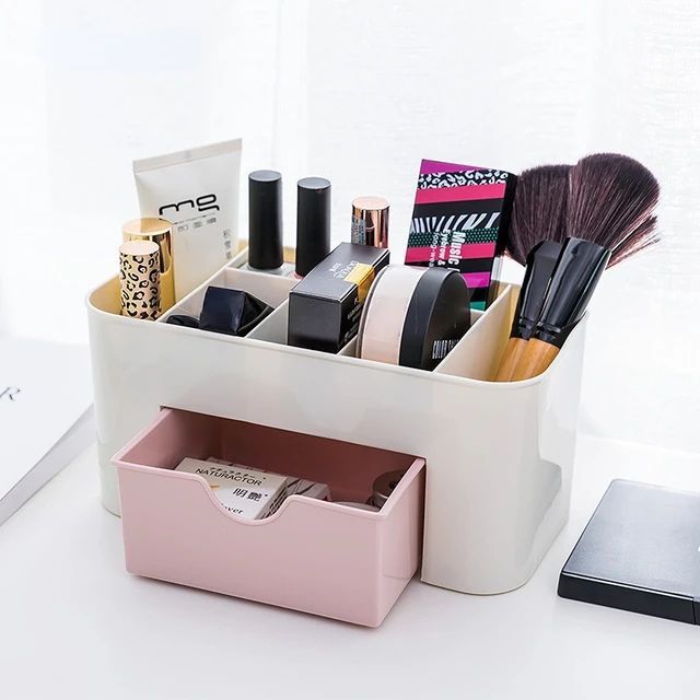 Double Layer Plastic Makeup Organizers, Storage Box, Cosmetic Drawers ...