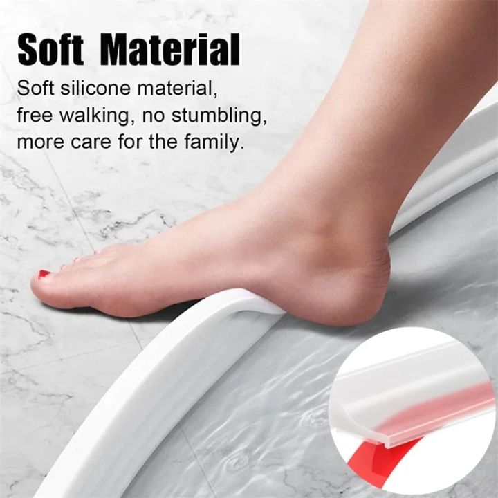 Self-Adhesive Silicone Water Retaining Strip Bathroom Water Stopper ...
