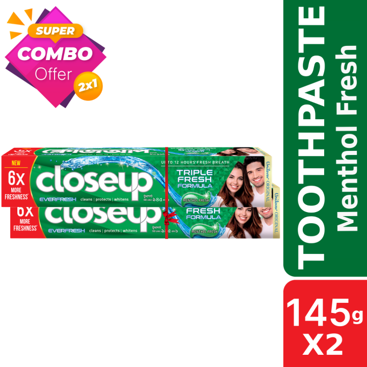 Closeup Toothpaste Menthol Fresh 145g Combo Pack of 2 | Daraz.com.bd