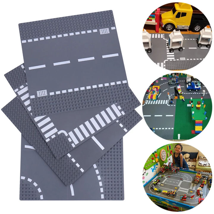 1pc City Road Street Baseplate Classic Building Block Base Plate Kids DIY Assembly Building ...