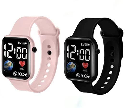 BIG Display Led, Smart Watch Square Led Watch For Unisex , Boys And ...