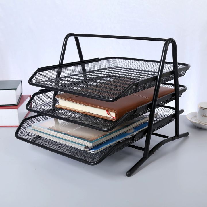 Metal iron mesh, metal three-layer file rack, data tray storage rack ...