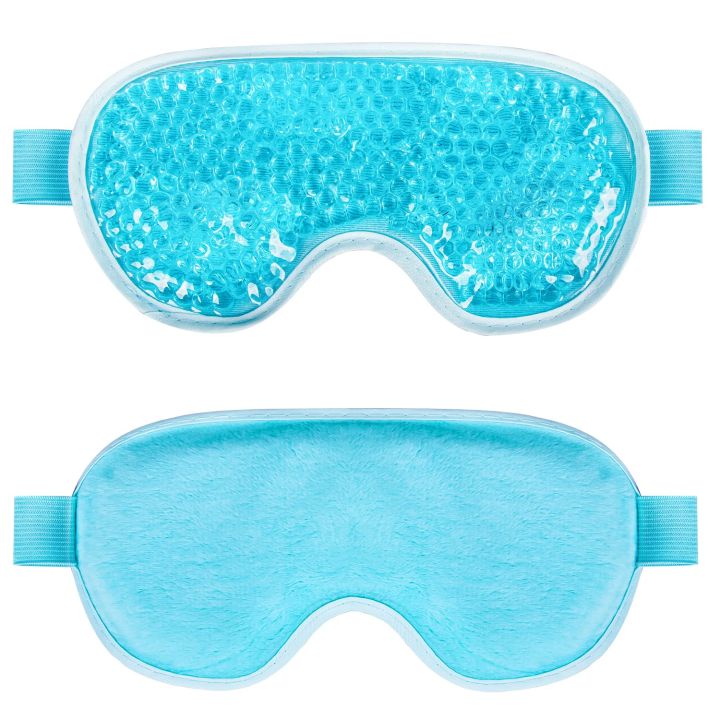 Cooling Eye Mask with Gel Bead Reusable Cold Compress Ice Pack Sleeping ...