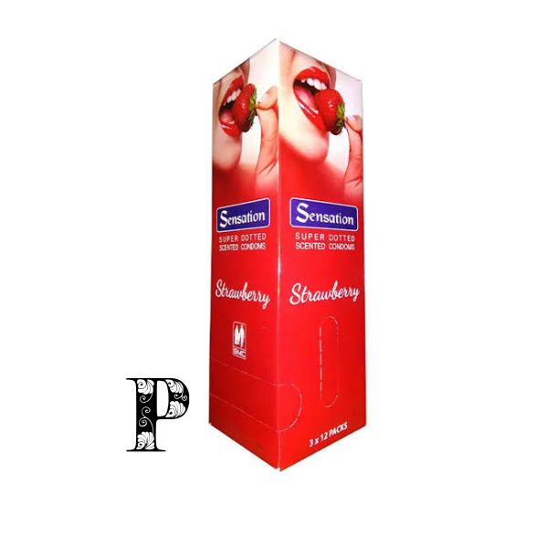 Sensation Condom - Strawberry Flavor Super Dotted - Full Box - 12 Pack x 3pcs=36pcs | Daraz.com.bd