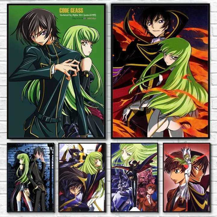 Code G-Geass Zero Anime Poster Self-Adhesive Wall Art for Living Room ...