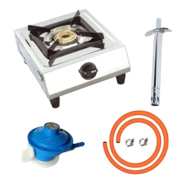 Single Gas Stove Set With Regulator And Pipe | Daraz.com.np