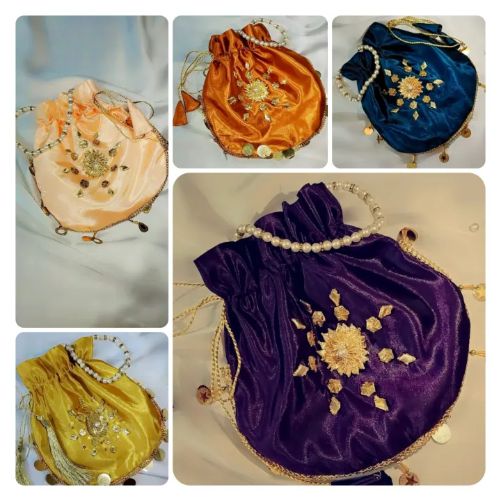 potli bag for girls fancy bag traditional potli gol bag with Handmade ...