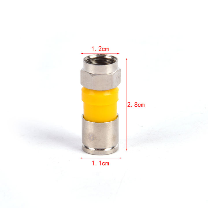 New 10pcs RG6 F Type Compression 2.8cm Snap Seal Plug Connector ...