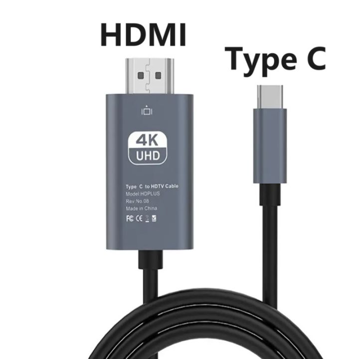 Type C To 4K 30Hz HDMI-Compatible Adapter Cable Phone Monitor Screen ...