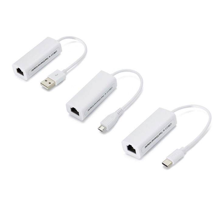 USB to RJ45 Ethernet Cable Splitter Extend Adapter Micro USB2.0 100Mbps ...