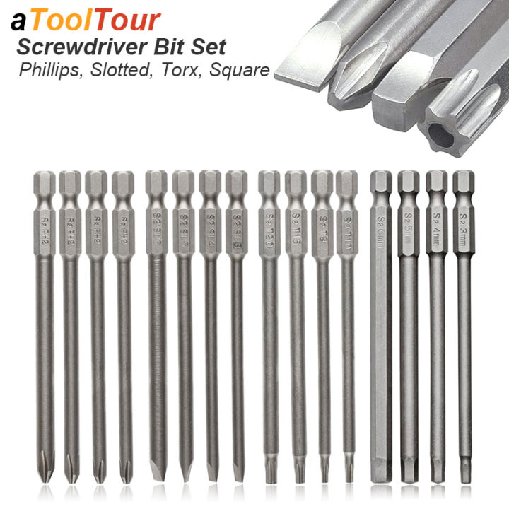 Screwdriver Bit Set Slot Phillip Square Torx Screw Drill Tip Strong ...
