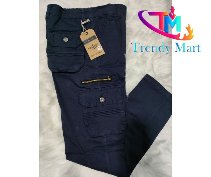6 Pocket Navy Blue Colour Exclusive Cargo Mobile Pant for Men | Daraz ...