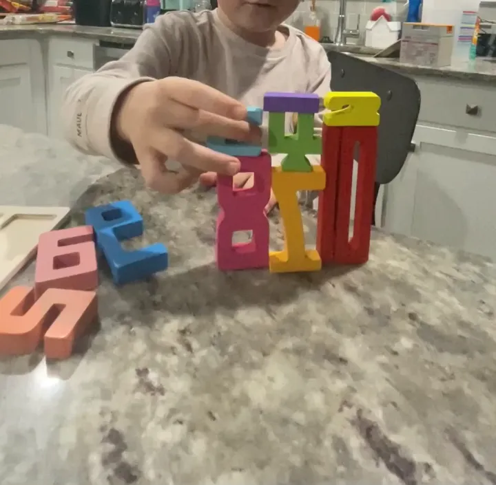 Wooden Number Building Blocks - 20Pcs Stacking for 3+ Years Old Kids ...