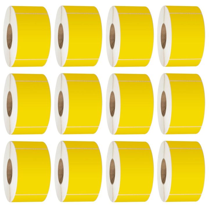 Pack of 12 Yellow Colour POS Thermal Printer Paper Rolls size 80mm ...