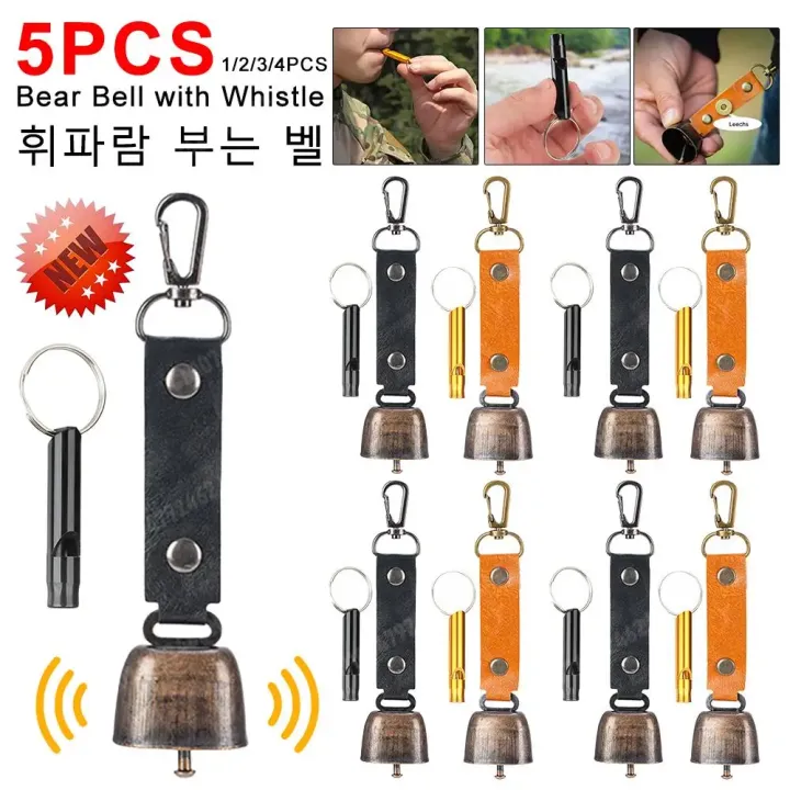 1-5PCS Loud Bear Bell with Emergency Whistle Set with Magnetic Silencer ...
