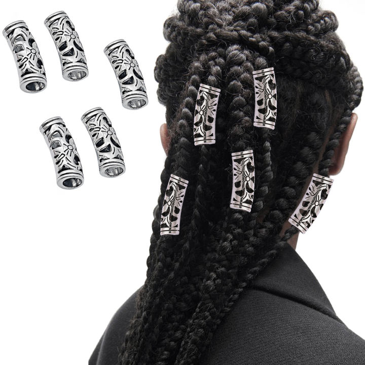 5Pcs/Lot Alloy Hair Braid Dreadlock Bead Cuff Hole Clip Rings Tube For ...