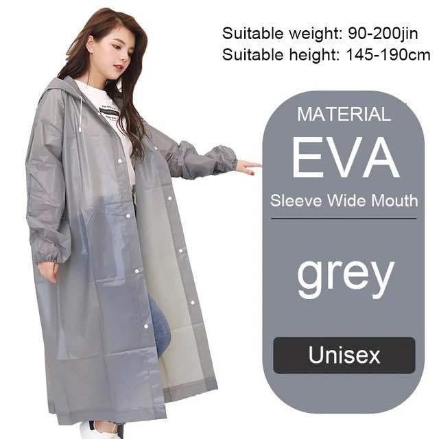Unisex EVA Raincoat – Lightweight, Waterproof & Reusable Long Rain Coat ...