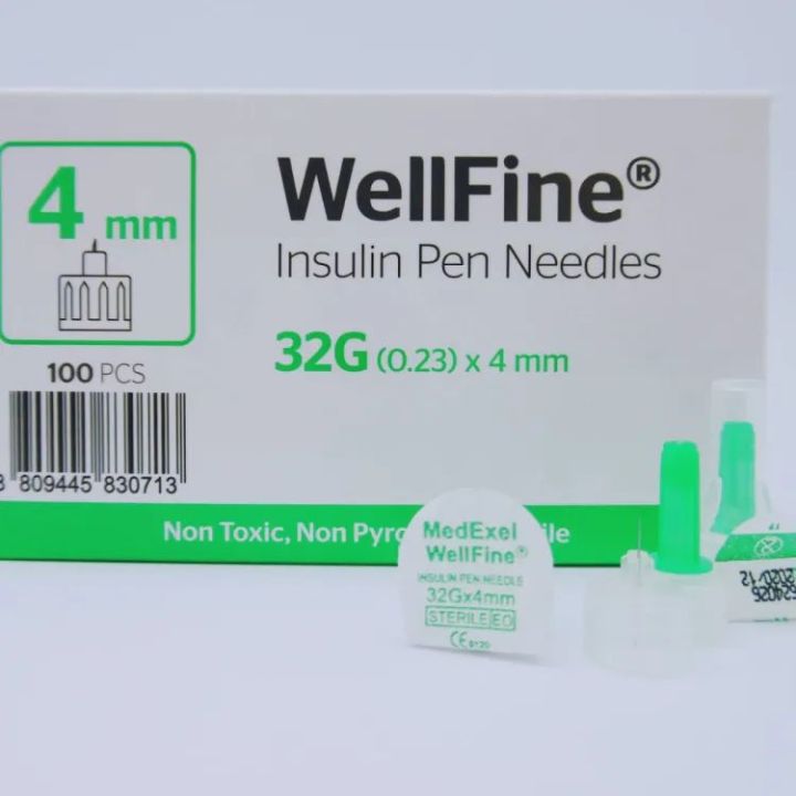 WellFine Insulin Pen Needles – 4mm (32G) | Ultra-Thin & Painless ...
