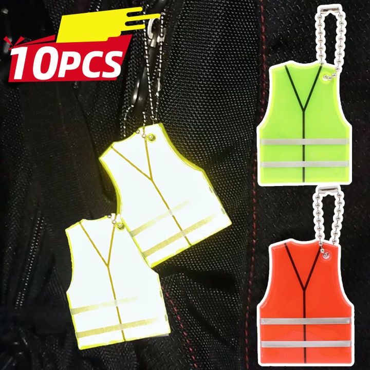 10PCS Jacket Reflective Keychains Outdoor Night Safety Backpack ...