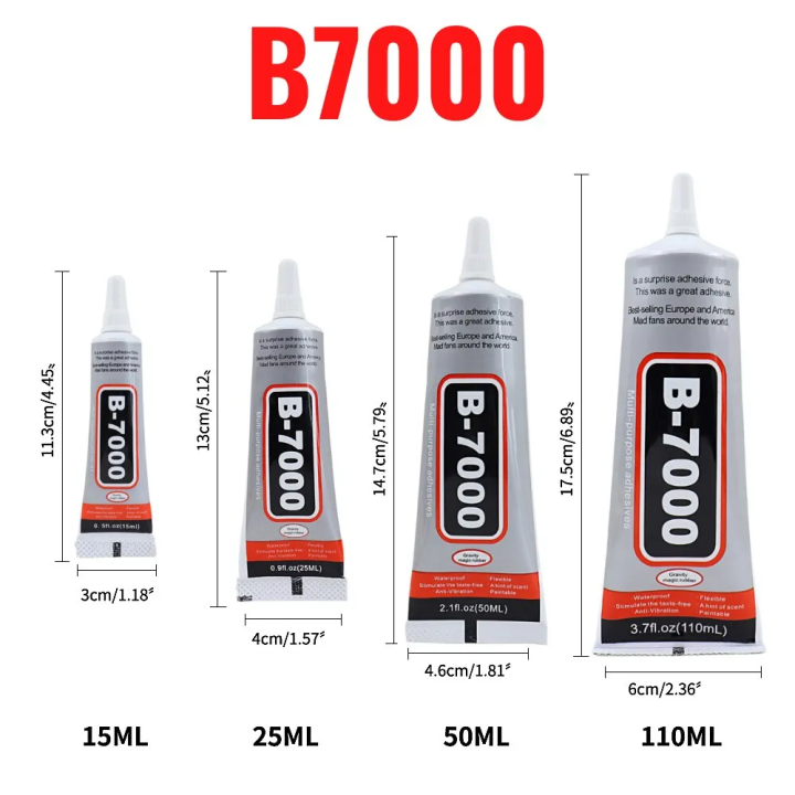 B7000 Clear Contact Phone Repair Adhesive Universal Glass Plastic DIY Glue B- 7000 With ...