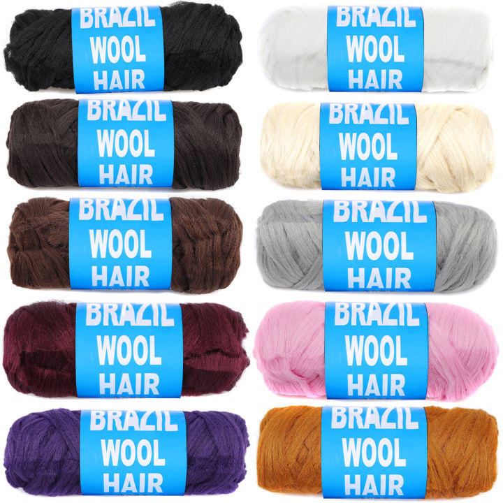 70g/Roll Brazilian Wool Hair African Yarn Braiding Hair Extension ...
