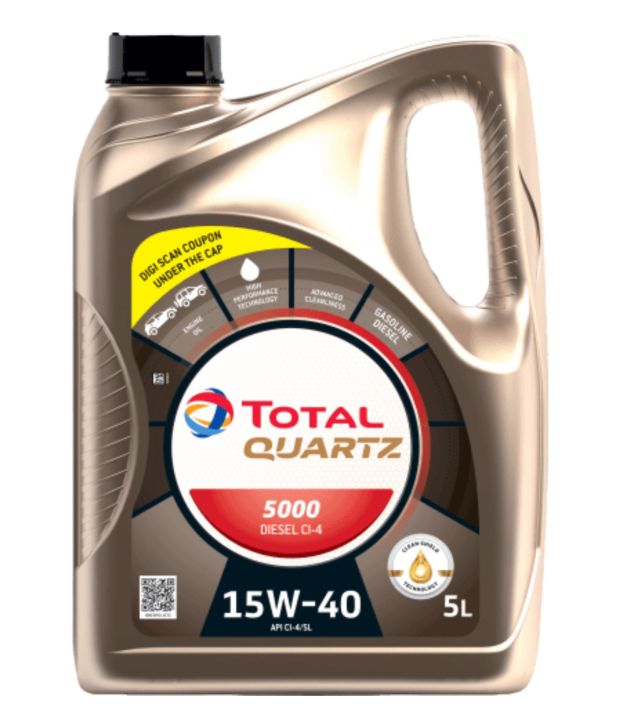 Total Quartz 5000 Diesel Engine Oil 15W-40 CI4 - 5 Litres | Daraz.com.np