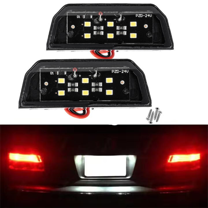 6LED Car License Number Plate Lights 12V-24V Universal Truck RV Trailer ...