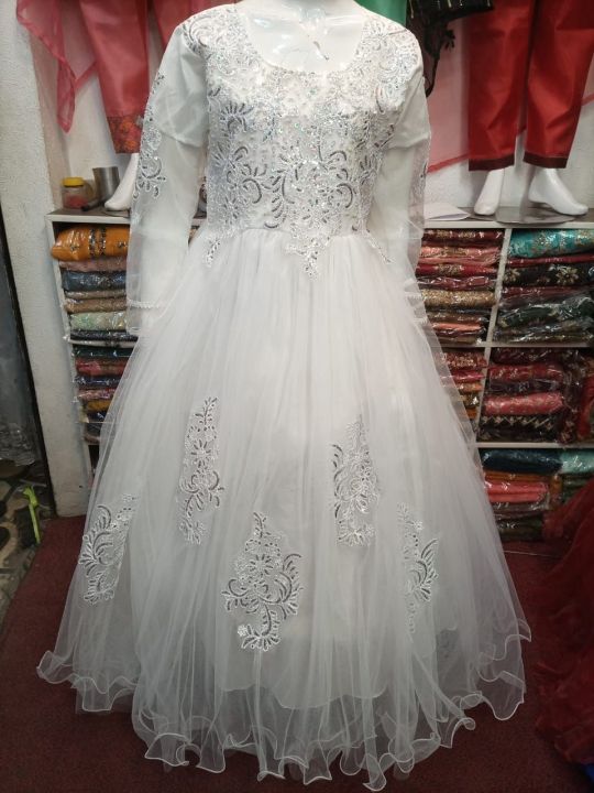 Net Fancy Maxi Dress with Stylish Handwork Embroidery for Women | Daraz.pk