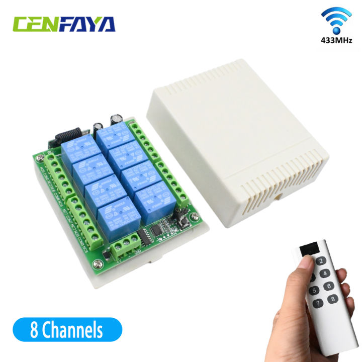 CENFAYA DC 12V Wireless Relay Remote Control Switch 433MHz RF 8 ...